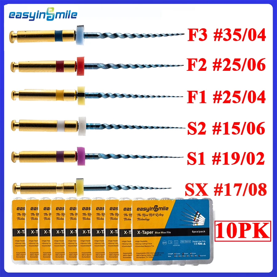 60pcs-10pack-EASYINSMILE-endodontic-Dental-files-NITI-endo-rotary-files ...