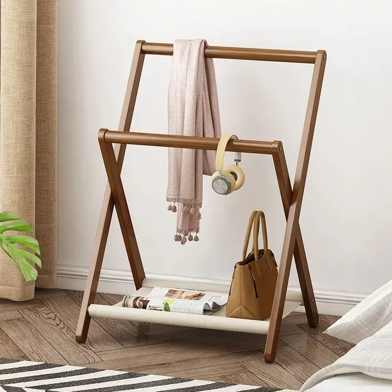 Simple-Folding-Coat-Rack-Floor-Clothes-Rack-Temporary-Bedside-Storage ...