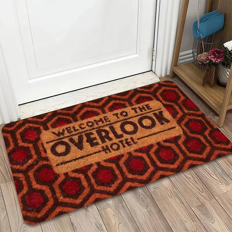 Vintage Hotel Themed Doormat - Flannel Thick Material Red Orange ...
