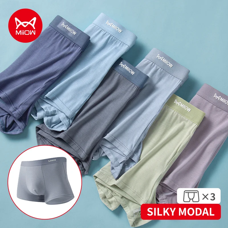 MiiOW-3Pcs-Breathable-Modal-Men-Underwear-Lightweight-Seamless-Cuffs ...