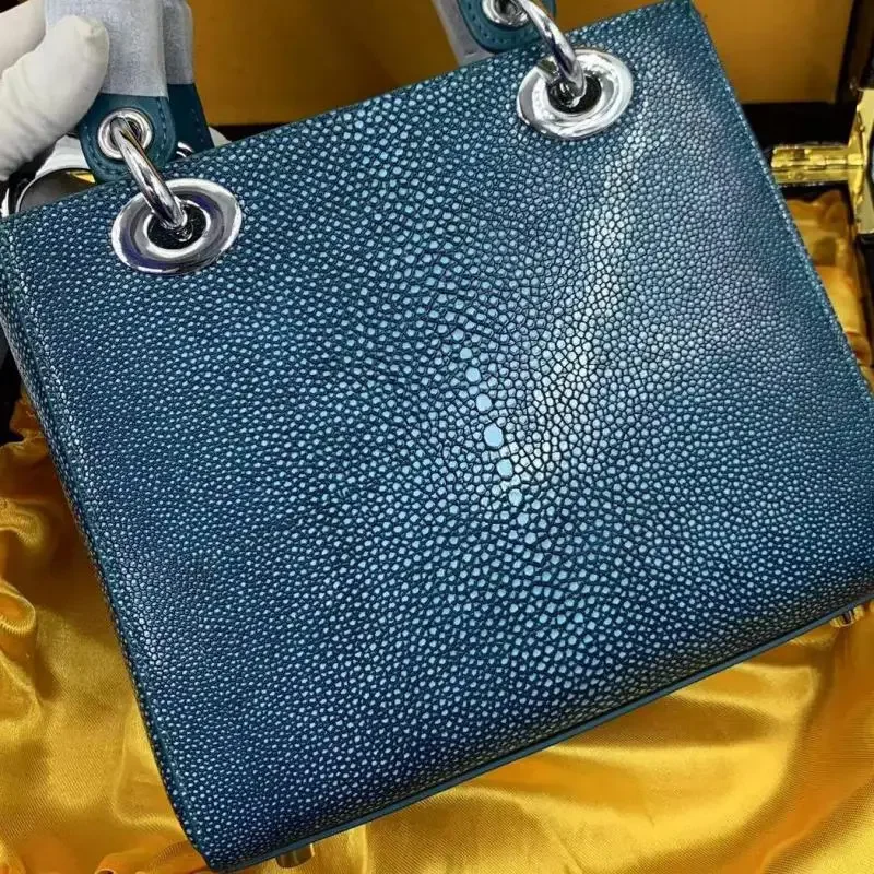 New-Fashion-Genuine-Leather-Women-s-Bag-Pearl-Fish-Skin-One-Shoulder ...