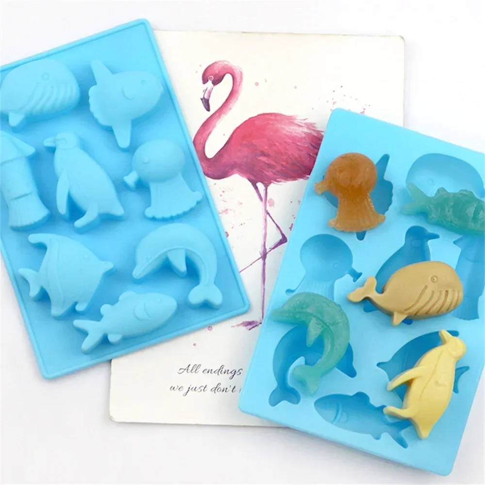 Silicone-3D-Marine-Chocolate-Mold-DIY-Mini-Penguin-Octopus-Dolphin ...