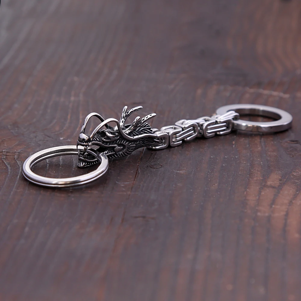 Punk-Retro-Nordic-Viking-Dragon-Head-Keychain-Stainless-Steel-Men-s ...