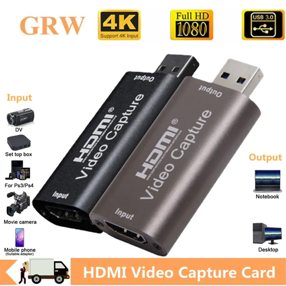 4K HDMI-Compatible Video Capture Card Streaming Board Capture USB 3.0 2 ...