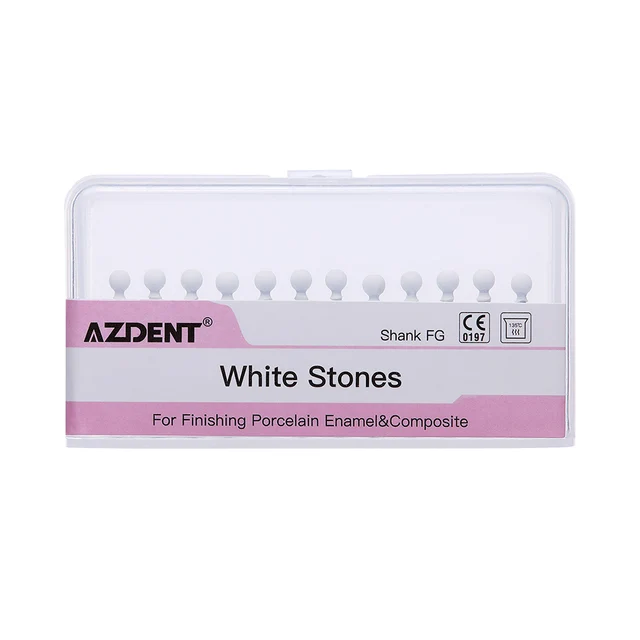 AZDENT 12PCS/Box Dental White Stone Polishing Polisher white sandstone ...