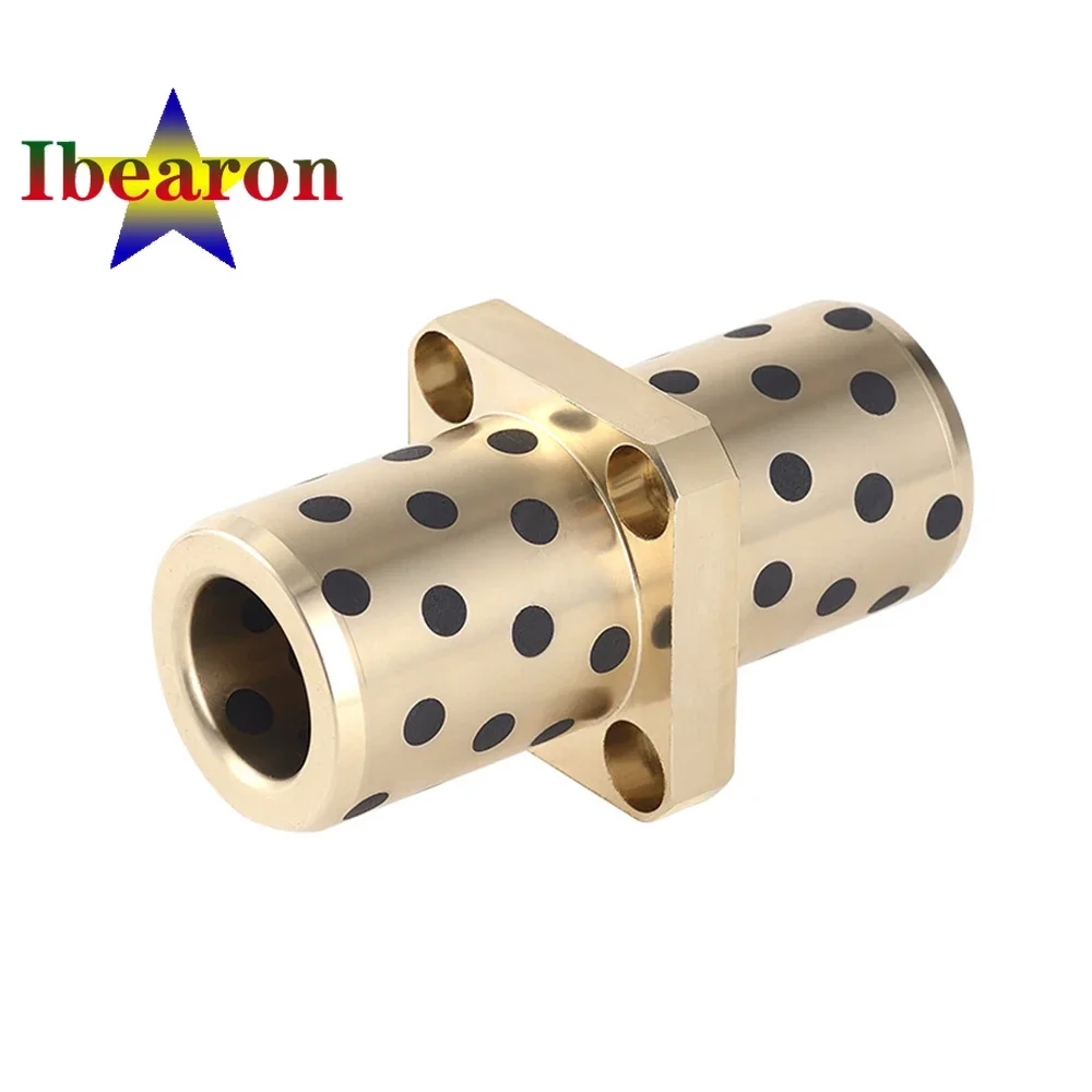 1PCS LMKC25L Middle Type Square Flanged Linear Bearing Graphite Copper ...
