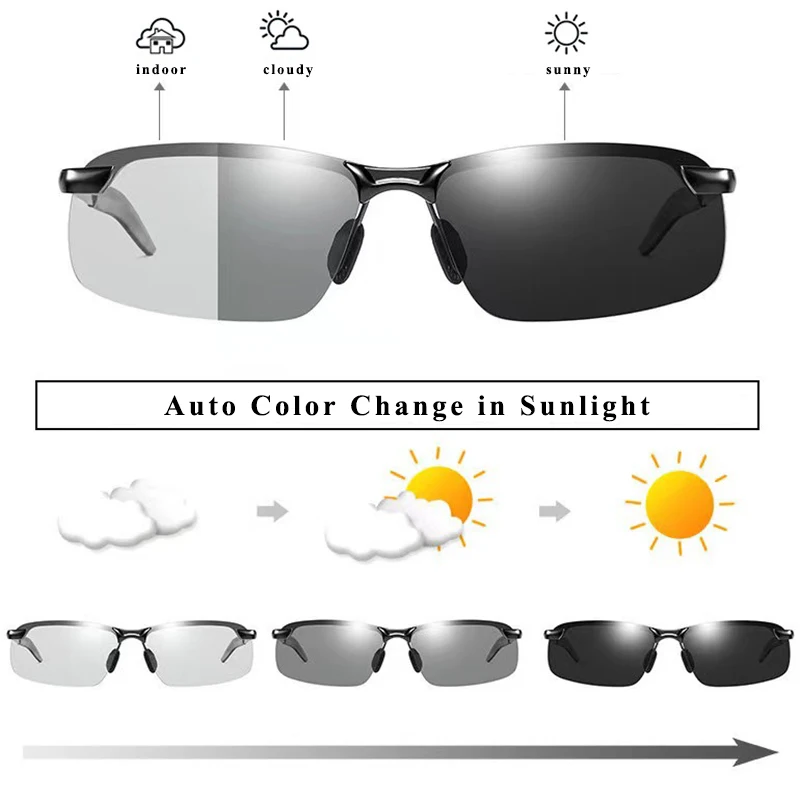 Madeliny Photochromic Sunglasses Men Polarized Driving Classic Male ...