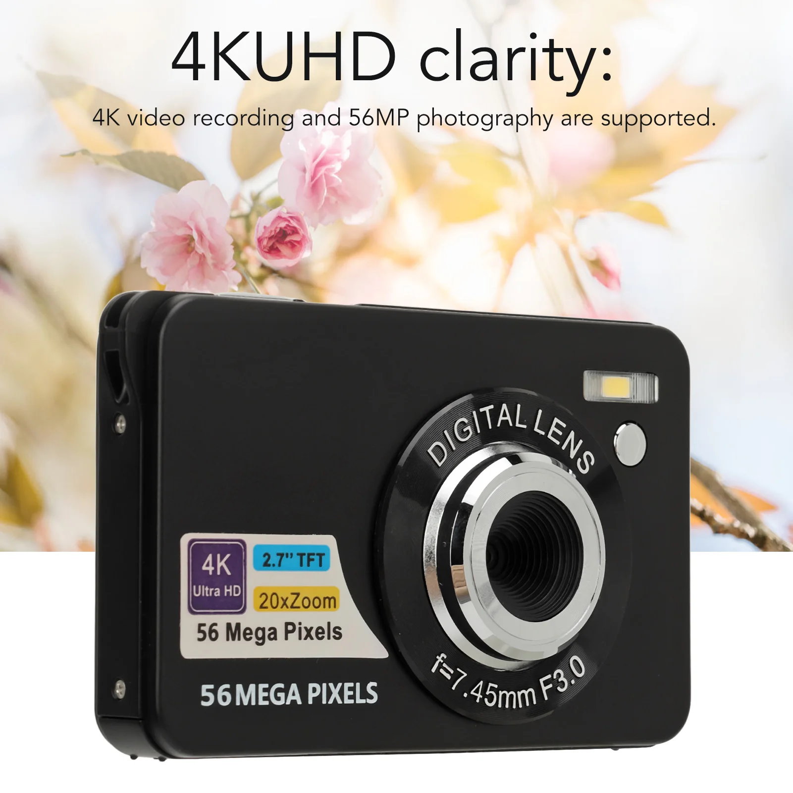 2.8in 4K 64MP HD Digital Camera 20X Zoom Autofocus Portable Vlogging ...