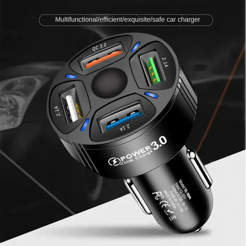 35W-4port-Car-Charger-USB-Type-C-Fast-Charging-QC-3-0-Charger-Phone ...