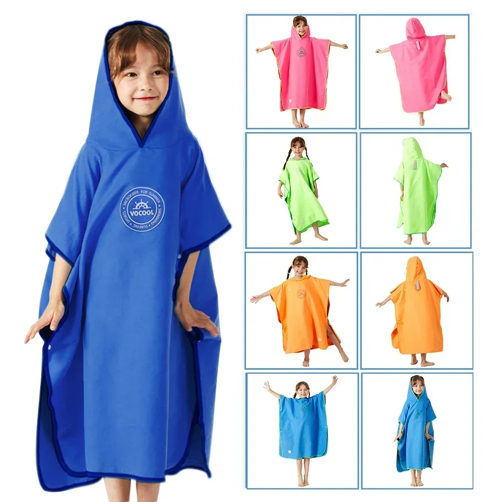 Kids-Hooded-Microfiber-Beach-Towel-Surf-Poncho-Quick-Dry-Bath-Towel ...