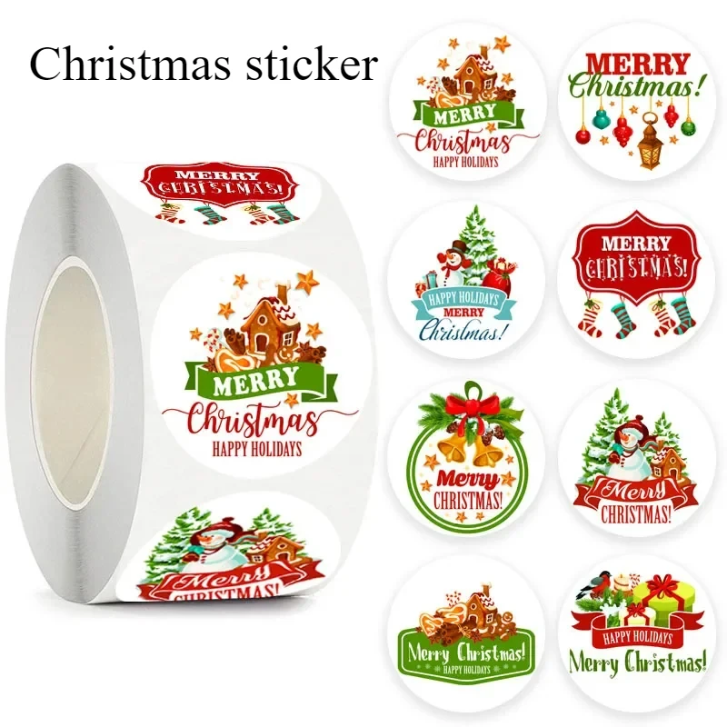 500-Merry-Christmas-Decorating-Labels-Christmas-Themed-Label-Stickers ...