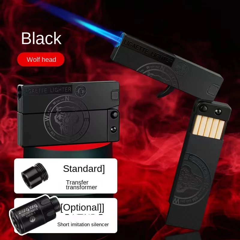 2023-New-Gun-shaped-Windproof-Lighter-Cool-Direct-Charge-Inflatable ...