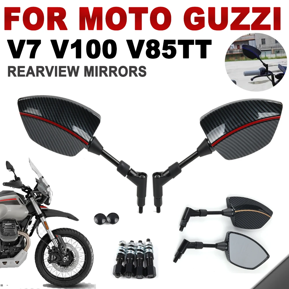 Rearview Mirrors Carbon Fiber Pattern For Moto Guzzi V100 Mandello V7 ...