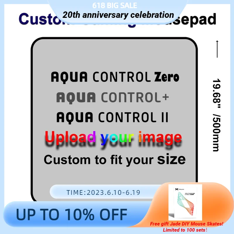 500x500x4mm XL Square Custom Aqua control zero/ Aqua control plus/ Aqua ...