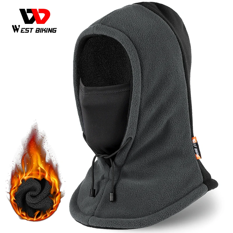WEST BIKING Winter Thicken Fleece Cycling Cap Men Women Drawstring Bike ...
