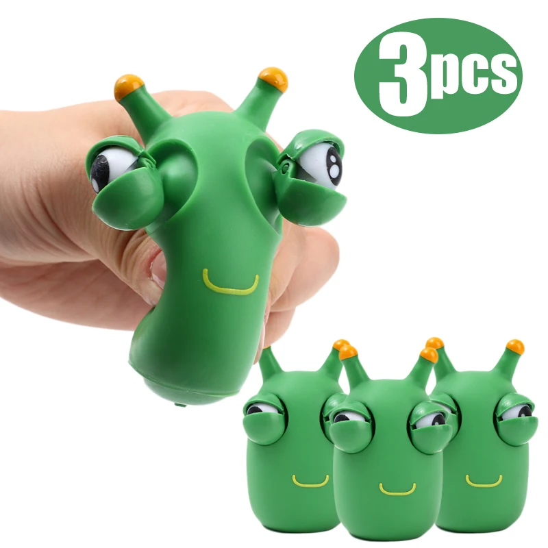 1-3Pcs-Funny-Grass-Worm-Pinch-Toy-Novelty-Eye-Popping-Worm-Squeeze-Toy ...