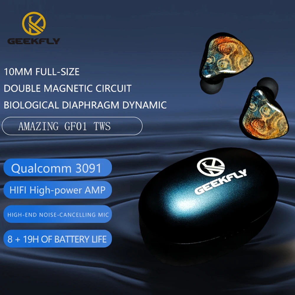 GEEKFLY Amazing GF01 TWS IEMs HIFI Bluetooth Wireless In-ear Earphones ...