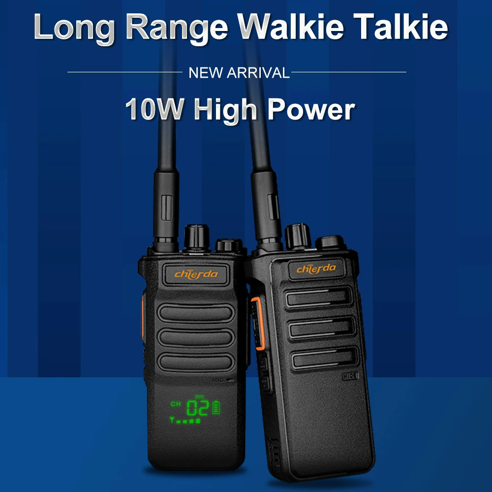 Chierda walkie talkie de doble banda, Radio bidireccional, comunicador portátil, 10W, largo ...