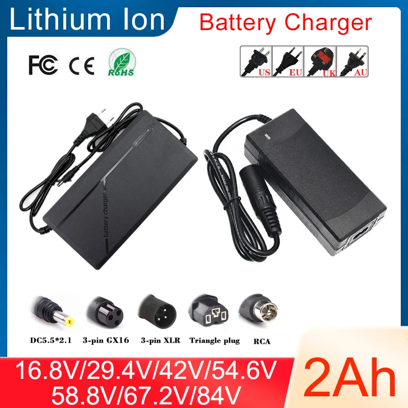 16.8V/29.4V/42V/54.6V/67.2V/58.8V/84V 2A Lithium Battery Charger For 4S ...