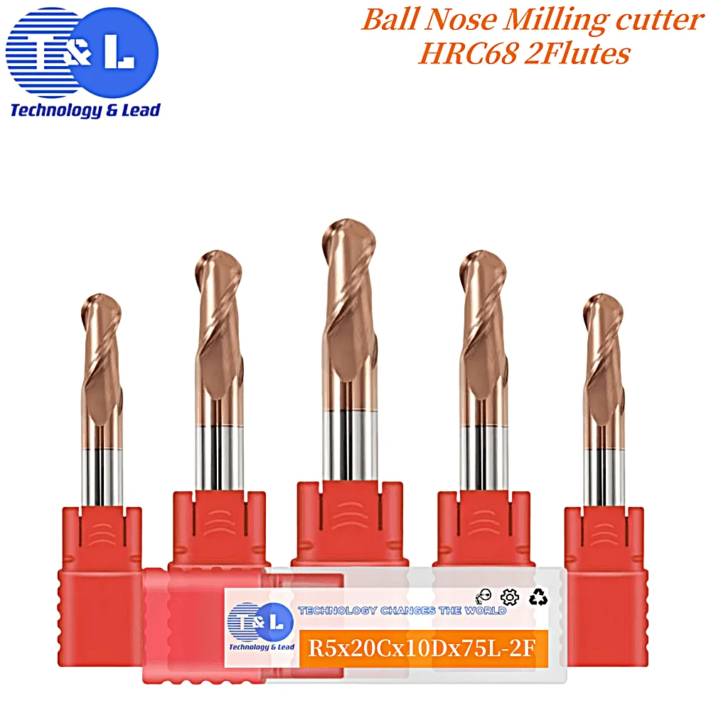 T-L-HRC68-2Flutes-Milling-Cutter-Tungsten-Steel-Carbide-Ball-Nose-End ...