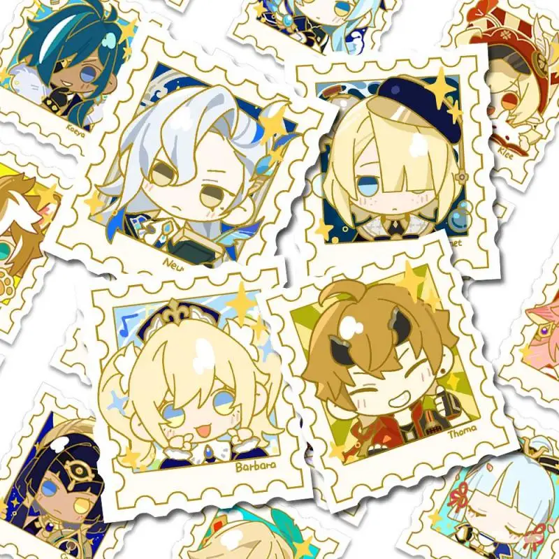 50-Pieces-of-Q-Animation-Game-Yuanshen-Genshin-Impact-Stamp-Stickers ...