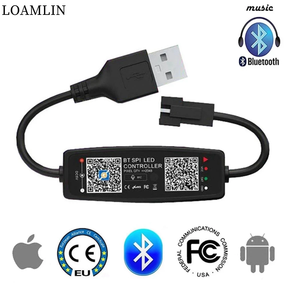 WS2812B LED Controller Bluetooth Music For SK6812 WS2811 WS2812 Pixel ...