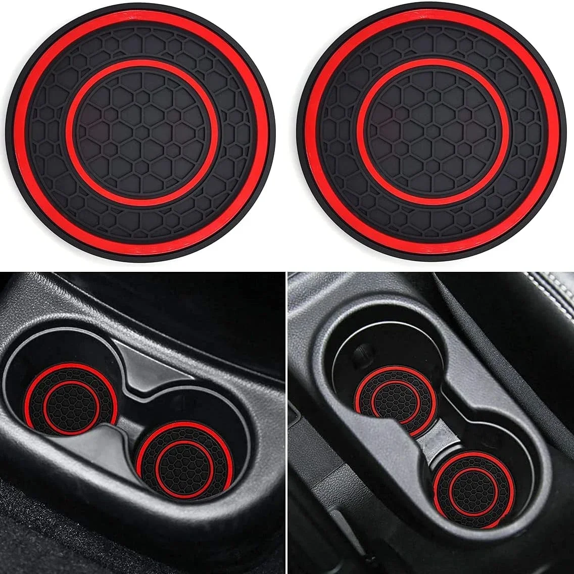 2-piece-Anti-Slip-Mat-Car-Coaster-Durable-Car-Cup-Holder-Coaster ...