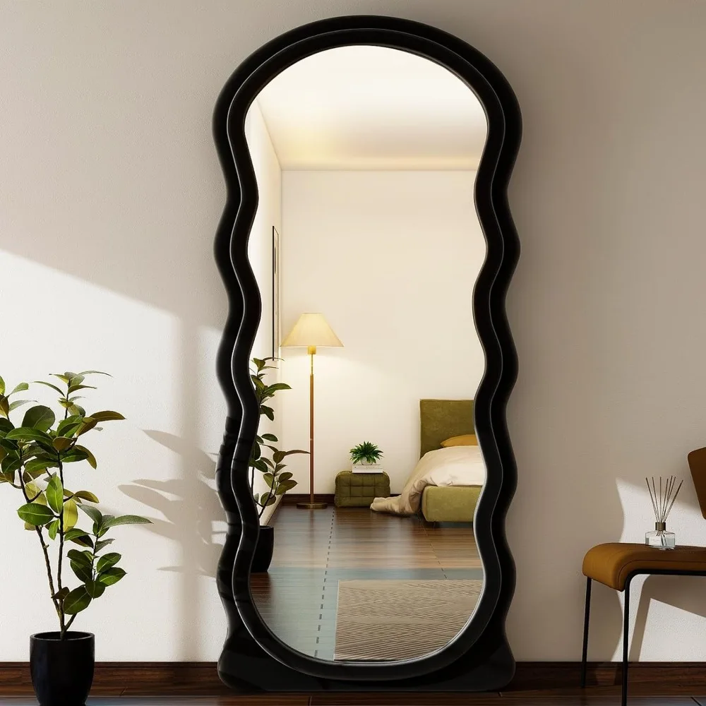 71-x30-Irregular-Full-Length-Mirror-with-Flannel-Wrapped-Wooden-Frame ...