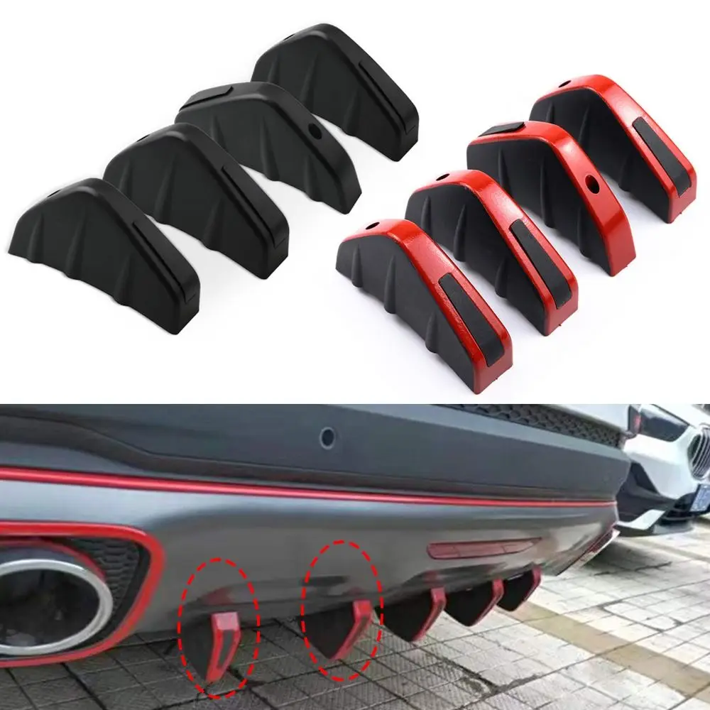 4Pcs-set-Red-Black-Universal-Car-Carbon-Fiber-Pattern-Modified-Shark ...