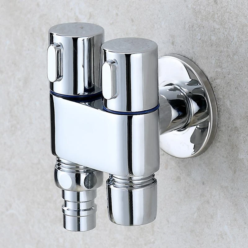 Thicken Triangular Valve Faucet 1 in 2 out Water Divider Dual Control ...