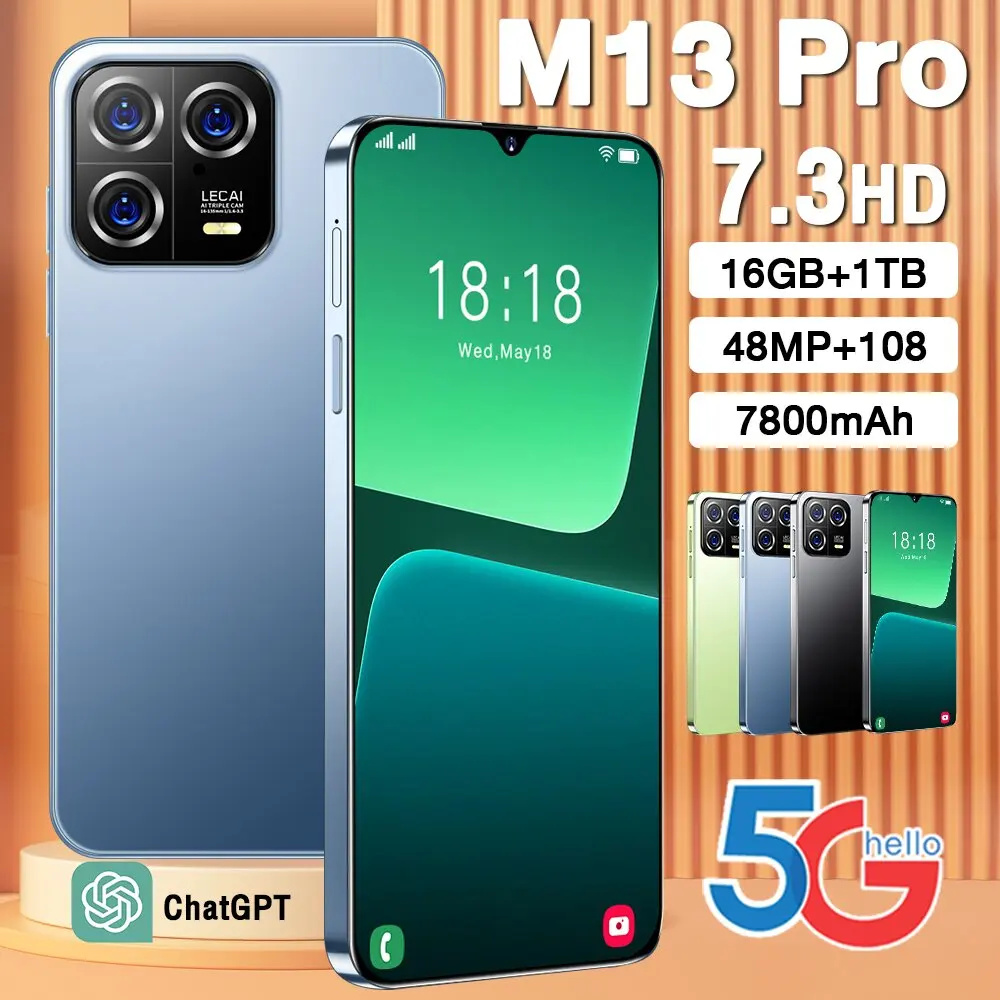 M13-Pro-Smartphone-Android-7-3-Polegada-HD-Tela-Cheia-16GB-1TB-Telem ...