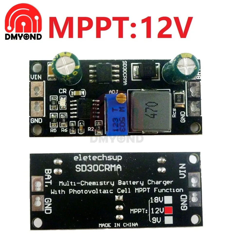 MPPT Solar Panel Charge Controller 1A LiPo Battery Charge 9v 12v 18V ...