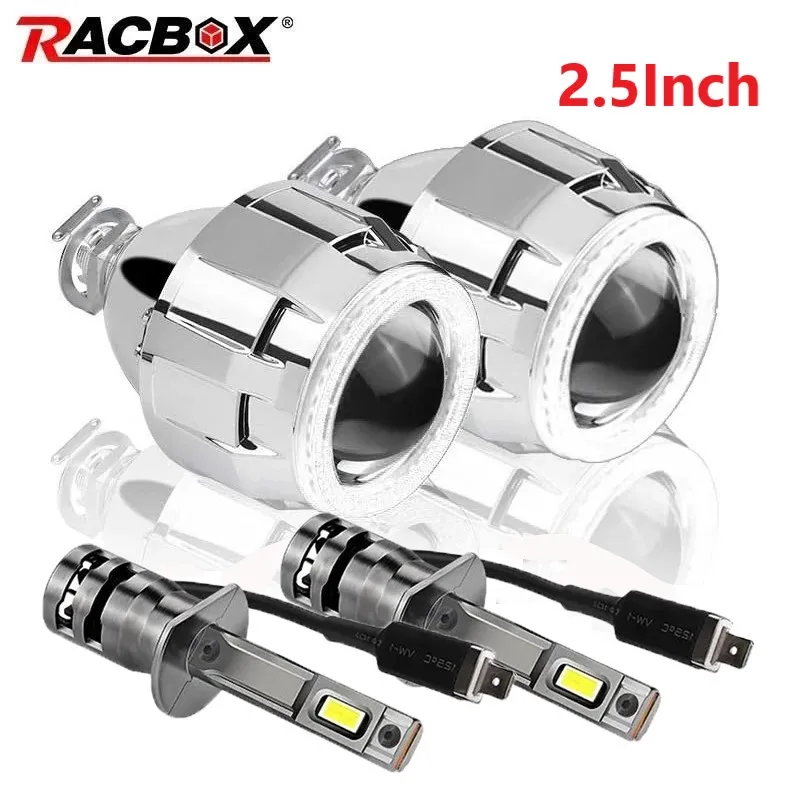 Bi-Xenon-Projector-Lens-2-5-inch-LED-Halo-Ring-Lenses-Car-White-LED ...