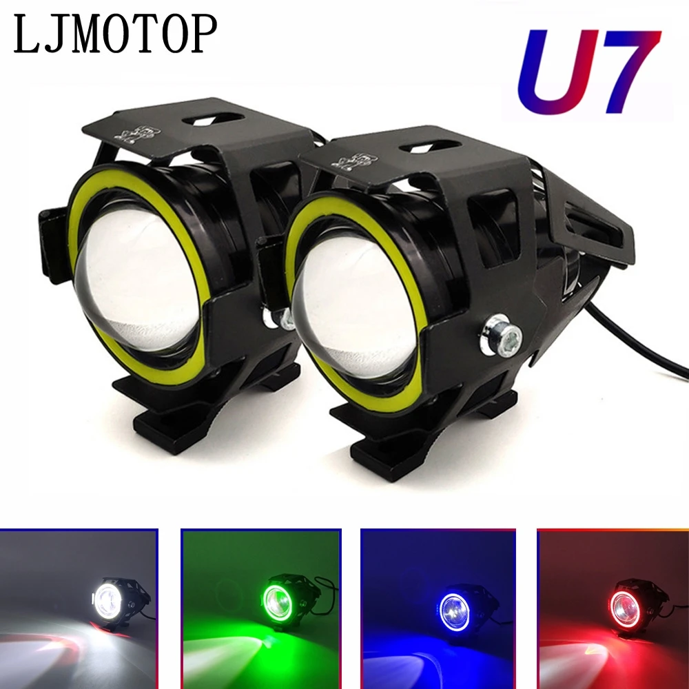125W-Motorcycle-Headlight-3000LM-Low-Beam-Flash-U7-light-LED-auxiliary ...