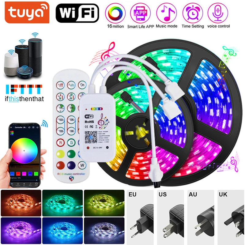 Tira-de-luces-Led-con-Control-remoto-cinta-de-iluminaci-n-inteligente ...