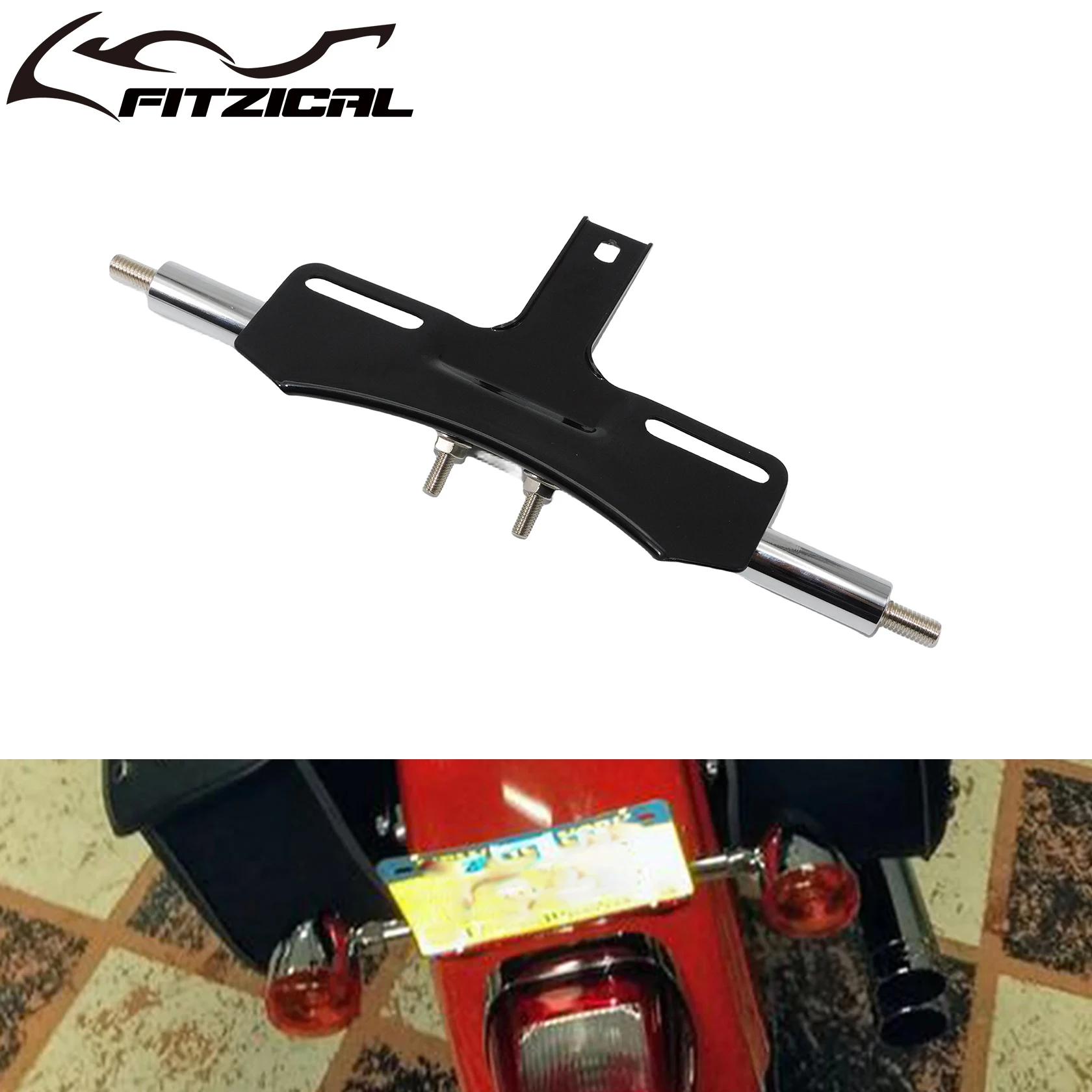 Motorcycle-Black-Turn-Signal-License-Plate-Relocation-Kit-For-Harley ...