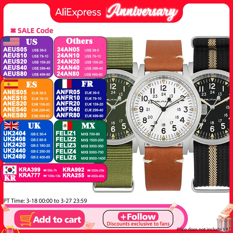 Militado-36mm-Military-Watch-VH31-Quartz-Stainless-Steel-Sapphire ...