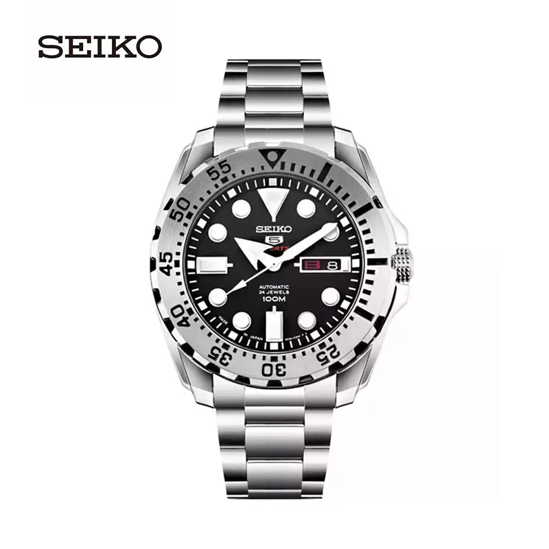 SEIKO-Trend-Japan-No-5-Round-Stainless-Steel-Automatic-Mechanical-Men-s ...
