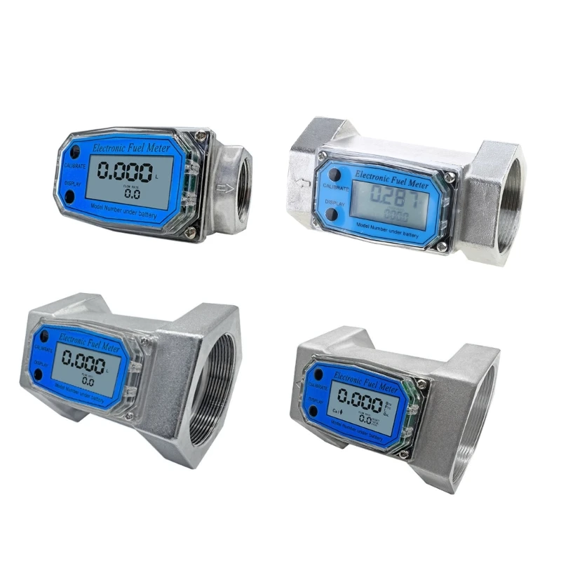 2 Inch Water Flow Meter Digital Flow Meter Diesel Fuel Flowmeter High Precision 1-Inch NPT ...