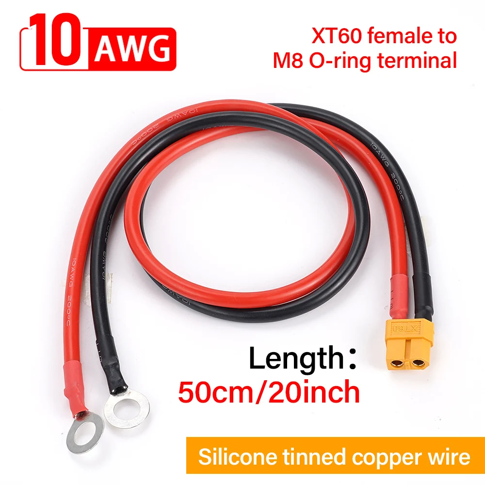 Cable-Connector-Adapter-XT60-to-O-Ring-Eyelet-Terminal-Plug-Connector-Cable-10AWG-Silicone-Wire ...