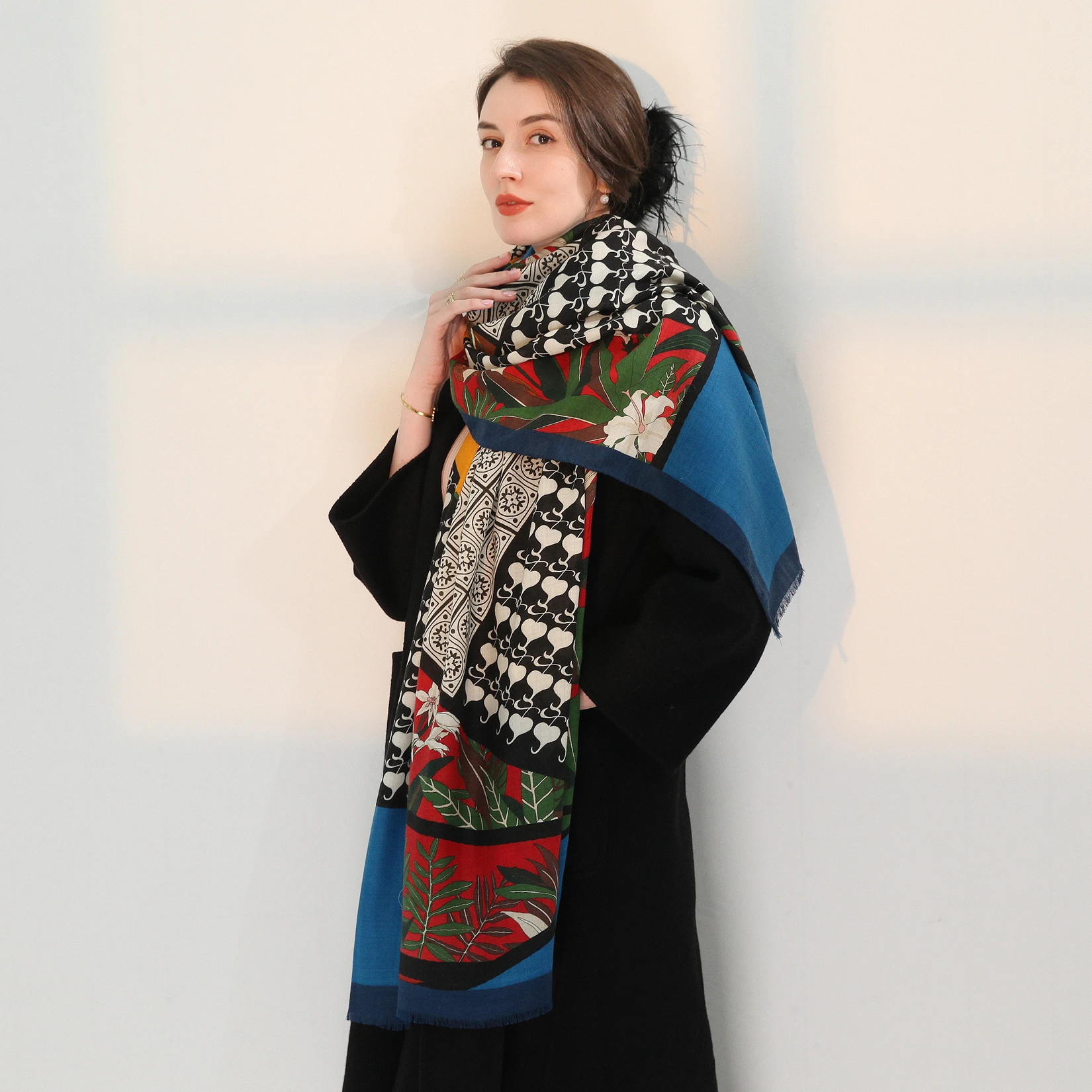 100-wool-Bufanda-Mujer-Wool-Poncho-Head-Women-Lady-Warm-Shawl-Stoles ...