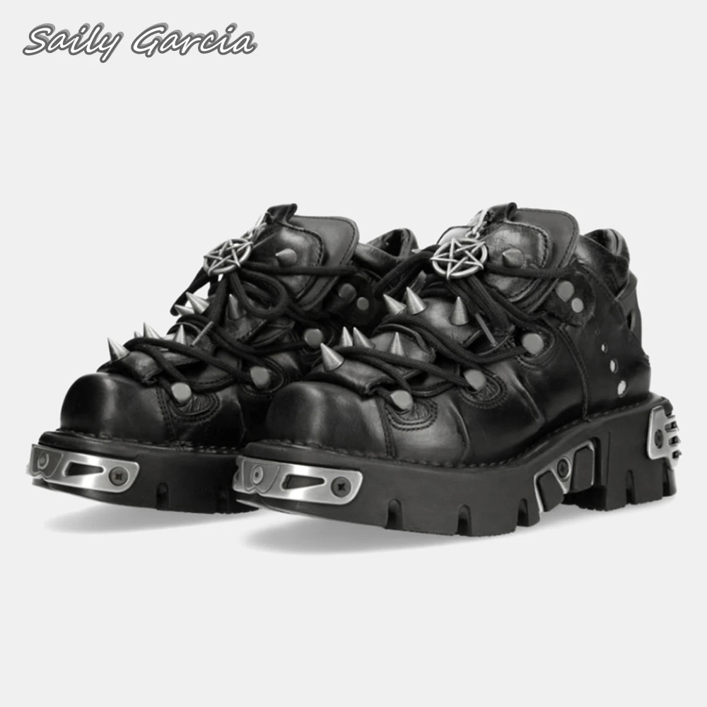 Botines-de-estilo-Punk-Rock-con-remaches-de-Metal-para-ni-a-botas ...