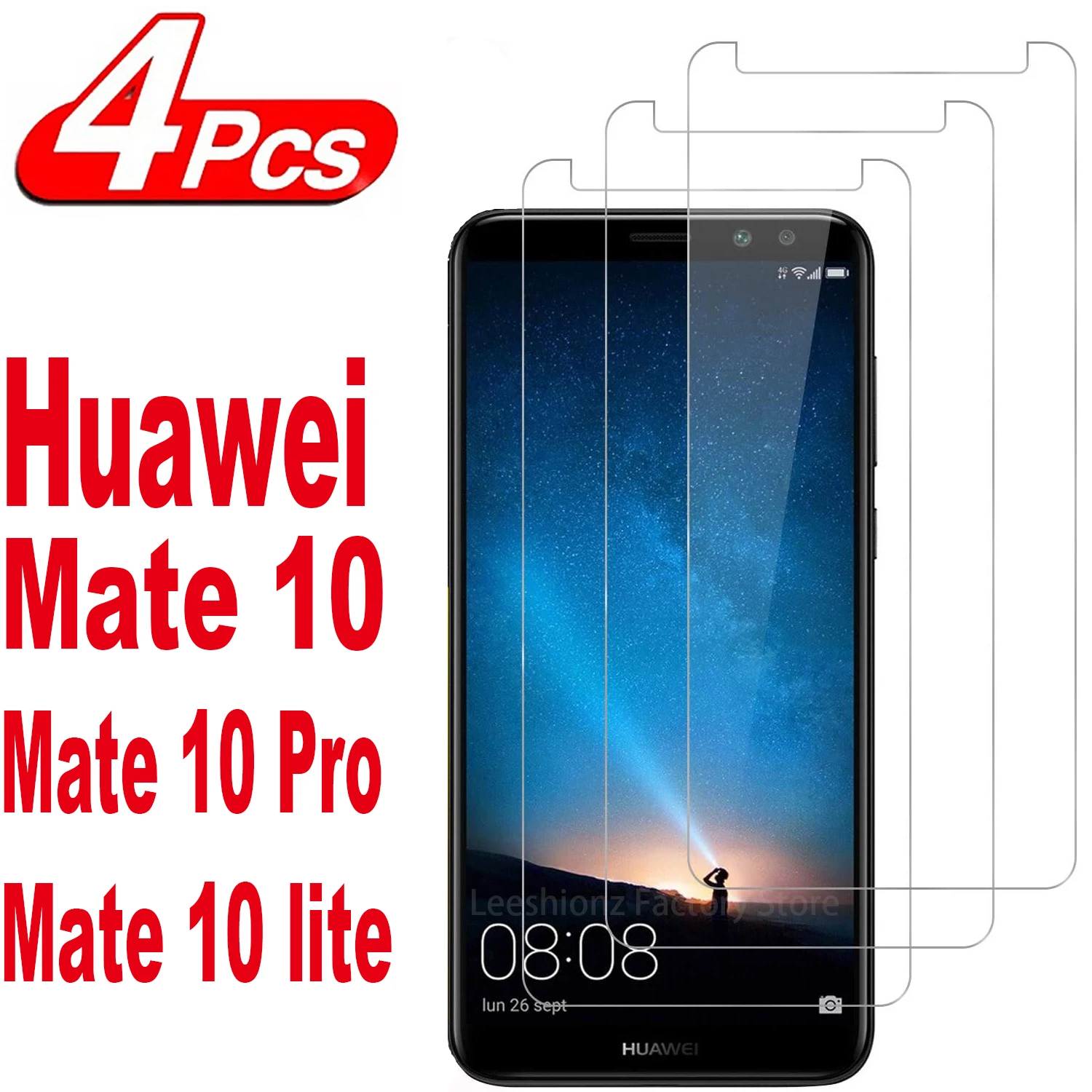 2/4Pcs Screen Protector Glass For Huawei Mate 10 Pro Lite Tempered ...