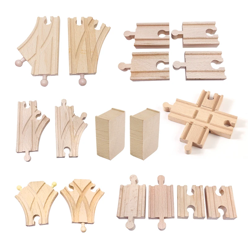 Edwone Wood Small Track Train Toy Children's Set Magnetic Wood Track ...