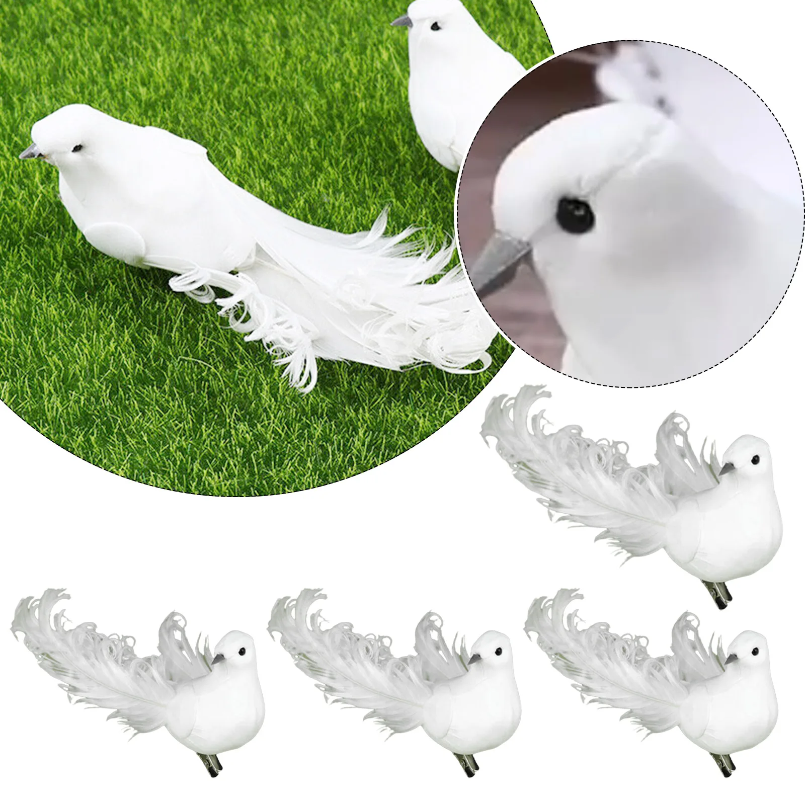 4pcs-Artificial-White-Pigeon-Foam-Doves-Peace-Doves-For-Wedding-Dec ...