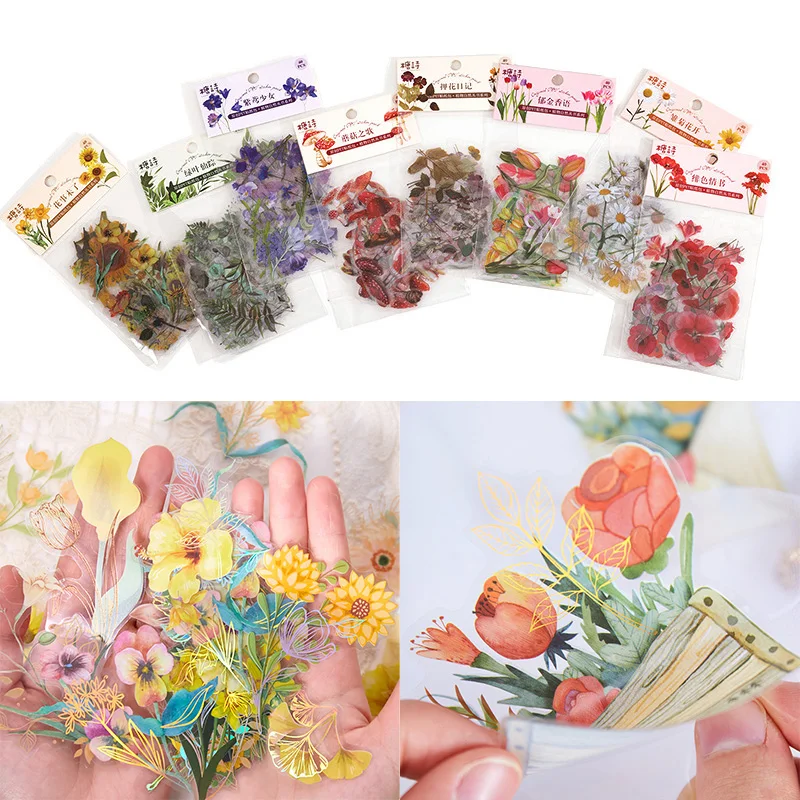 40Pcs-Bag-Nature-Flower-PVC-Sticker-Epoxy-Resin-Crafts-Fillers-Material ...