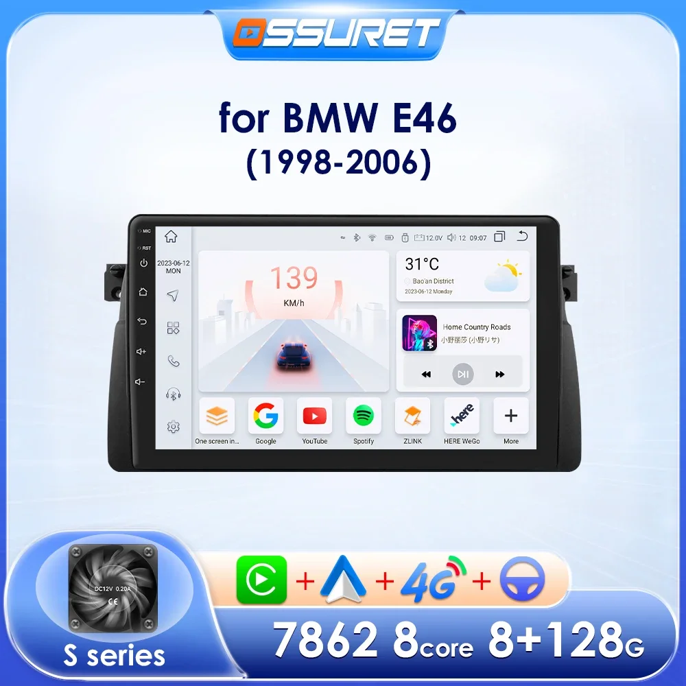 2-Din-Android-Car-Radio-for-BMW-E46-M3-1999-2006-Carplay-Andriod-Auto ...
