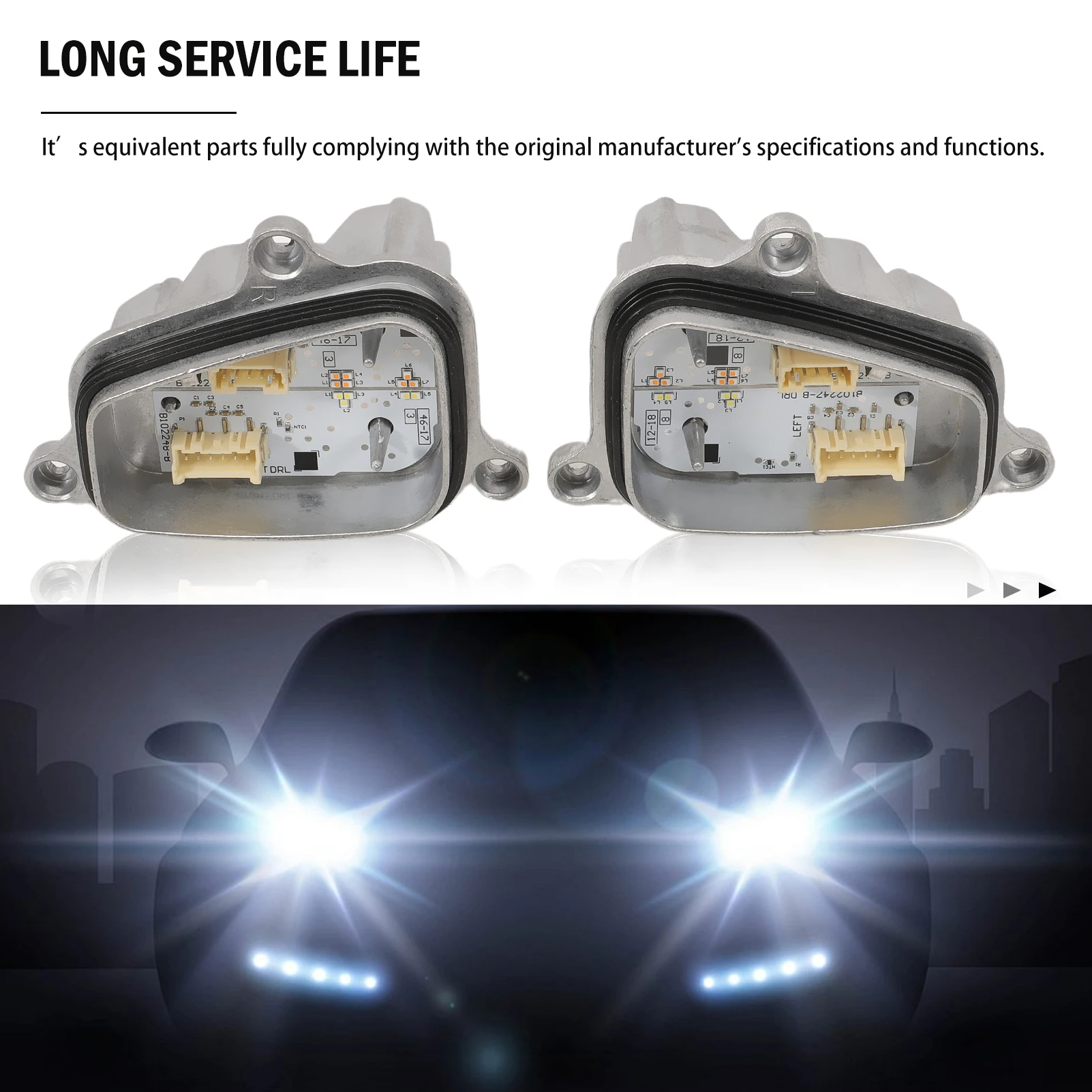 Headlight Daytime Running Light Module DRL Chips With Heat Sink Fit For ...