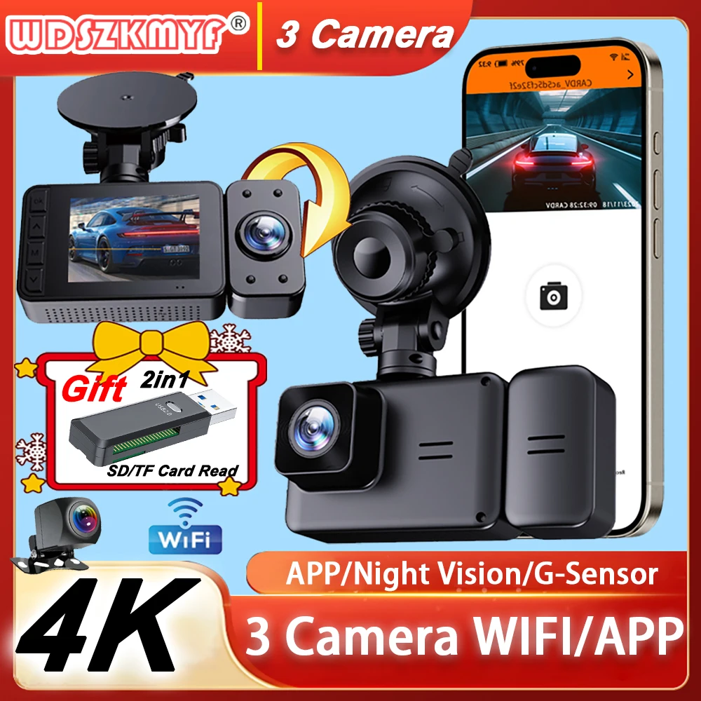 4K-Car-Dvr-3-Lens-Front-Camera-Dash-Cam-WIFI-for-Cars-Rear-View-Camera ...