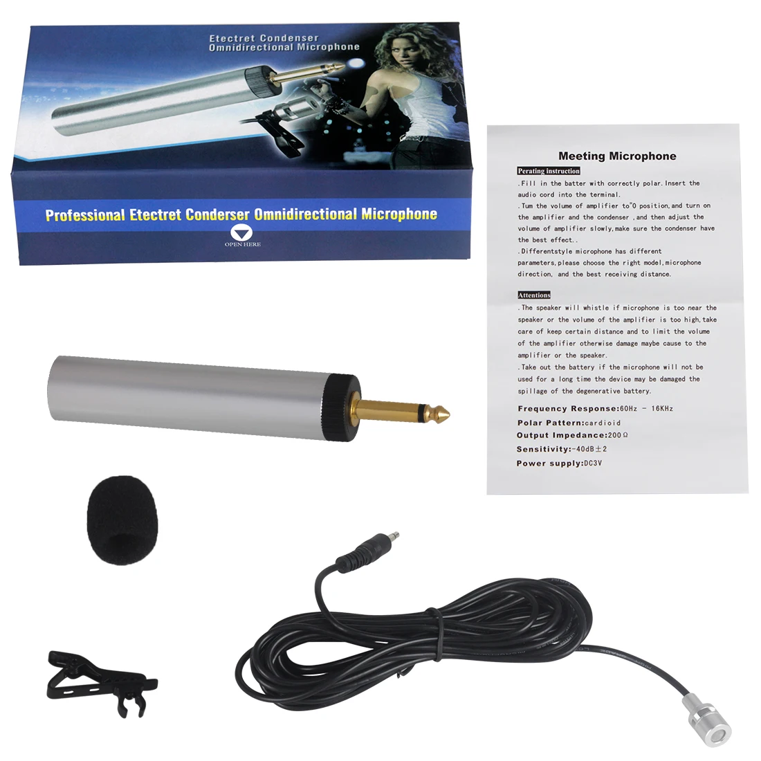 Portable Wired Musical Instrument Mic Pickup Microphone for Sax Trumpet ...